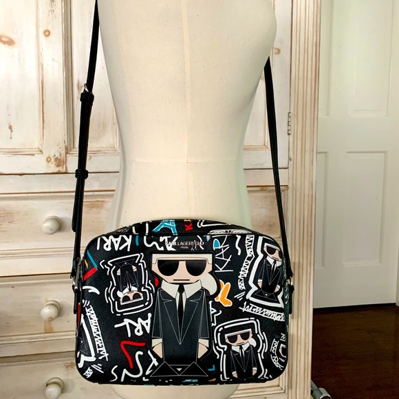 Karl Lagerfeld | Bags | Karl Lagerfeld Graffiti Prints Crossbody Bag ...